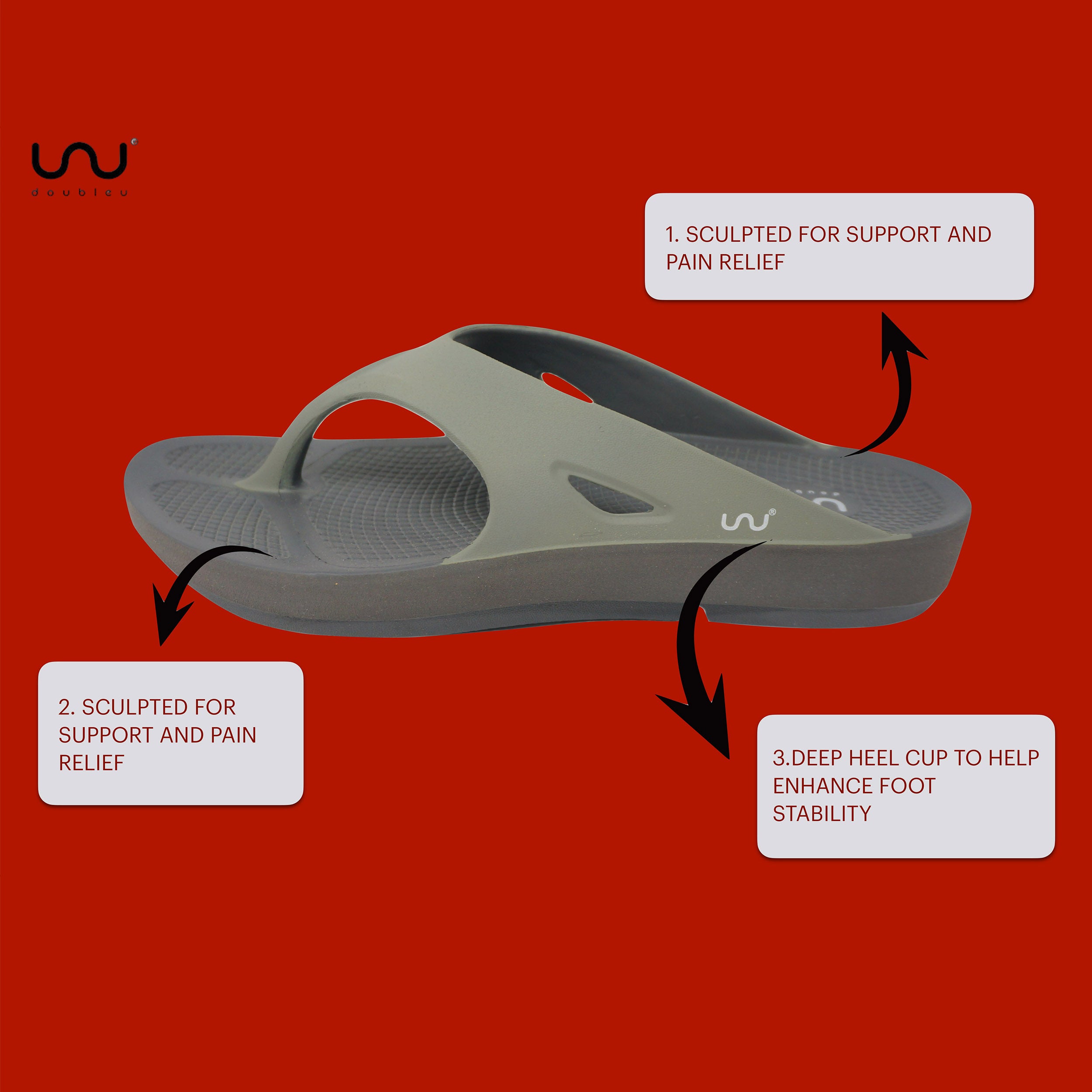 Doubleu Comfort Men Comfortable & Light Weight Slipper Carbon-Light-Gr ...